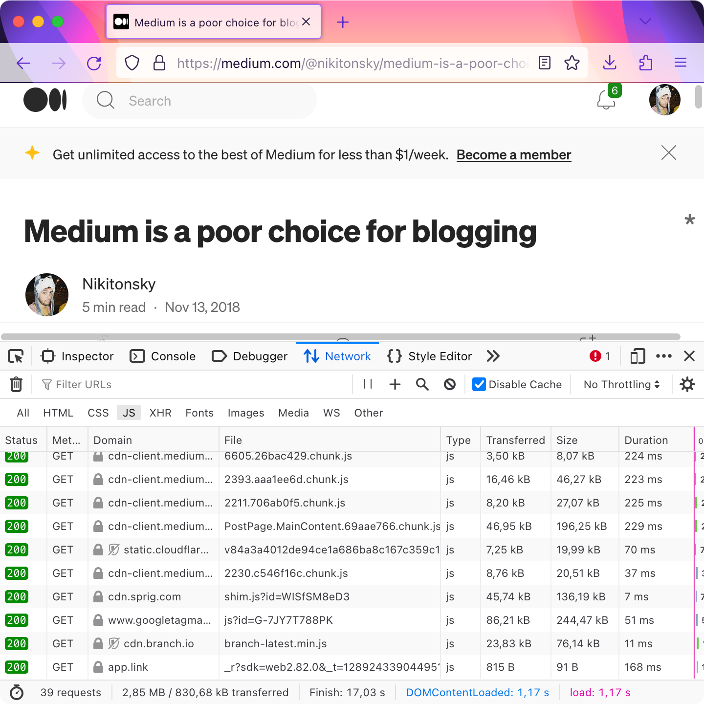 JavaScript Bloat in 2024 @ tonsky.me